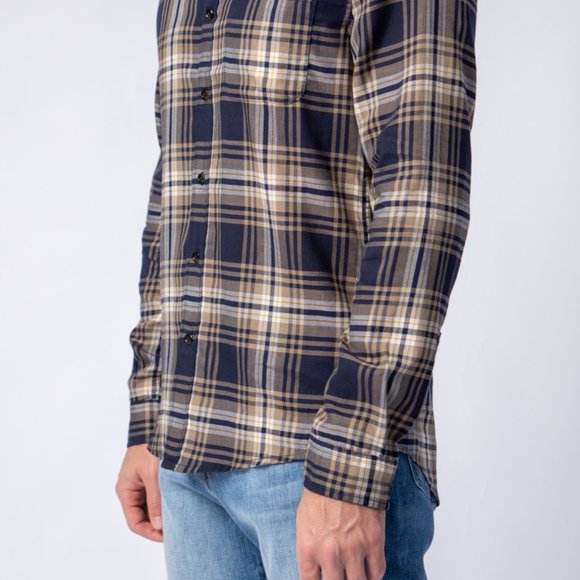 Frame Denim | Shirts | Frame Single Pocket Shirt In Navy Multi | Poshmark